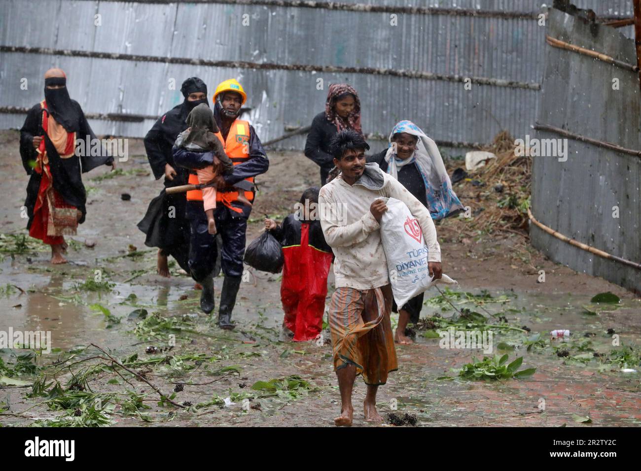 Cox's bazar, Bangladesh - May 14, 2023: Local people are moving to ...