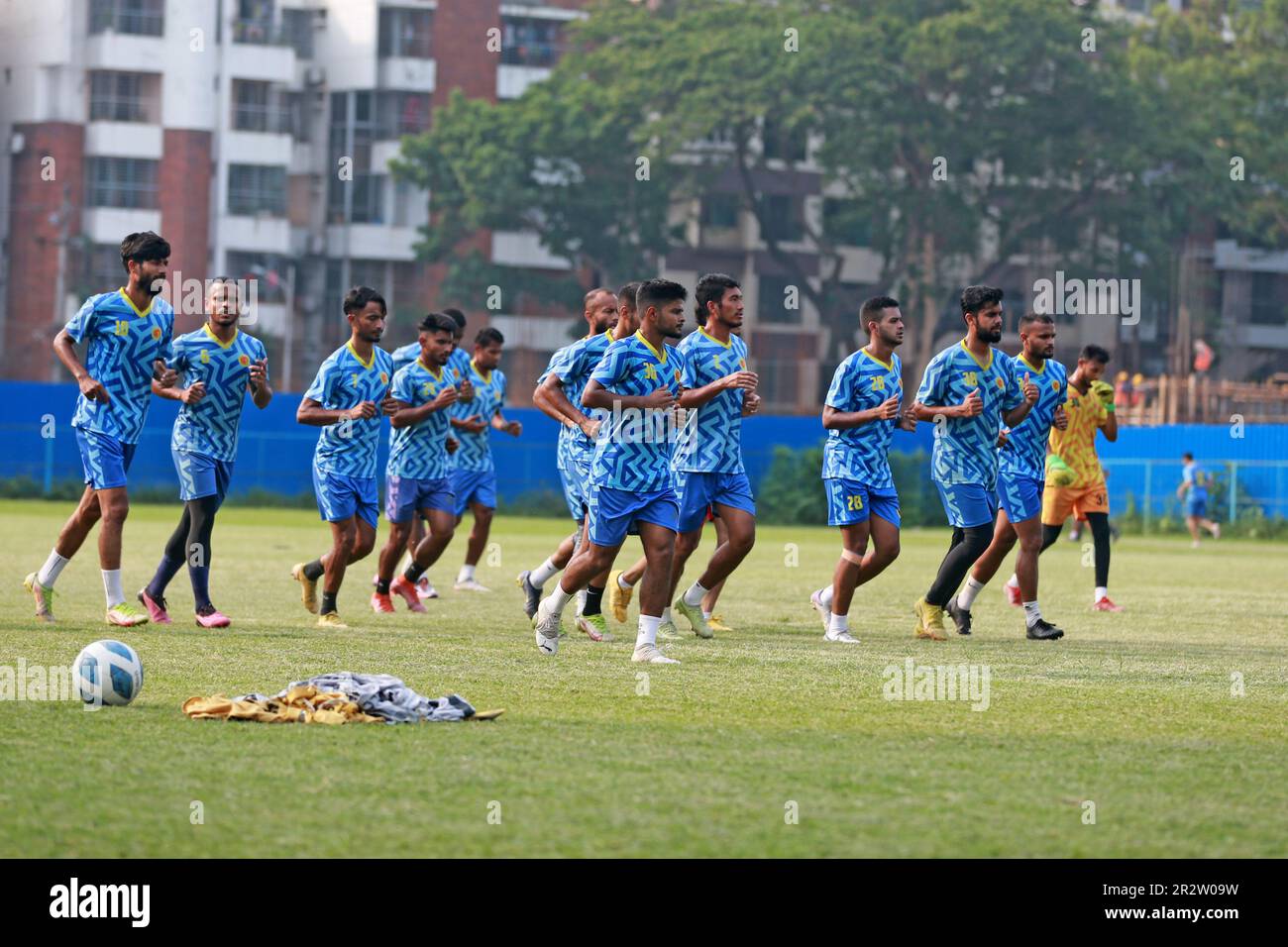 Abahani Ltd. footballers attend parctice session at club ground at ...