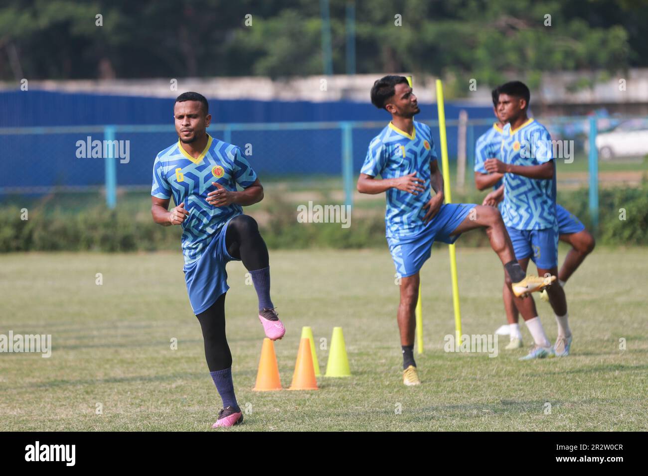 Abahani Ltd. footballers attend parctice session at club ground at ...
