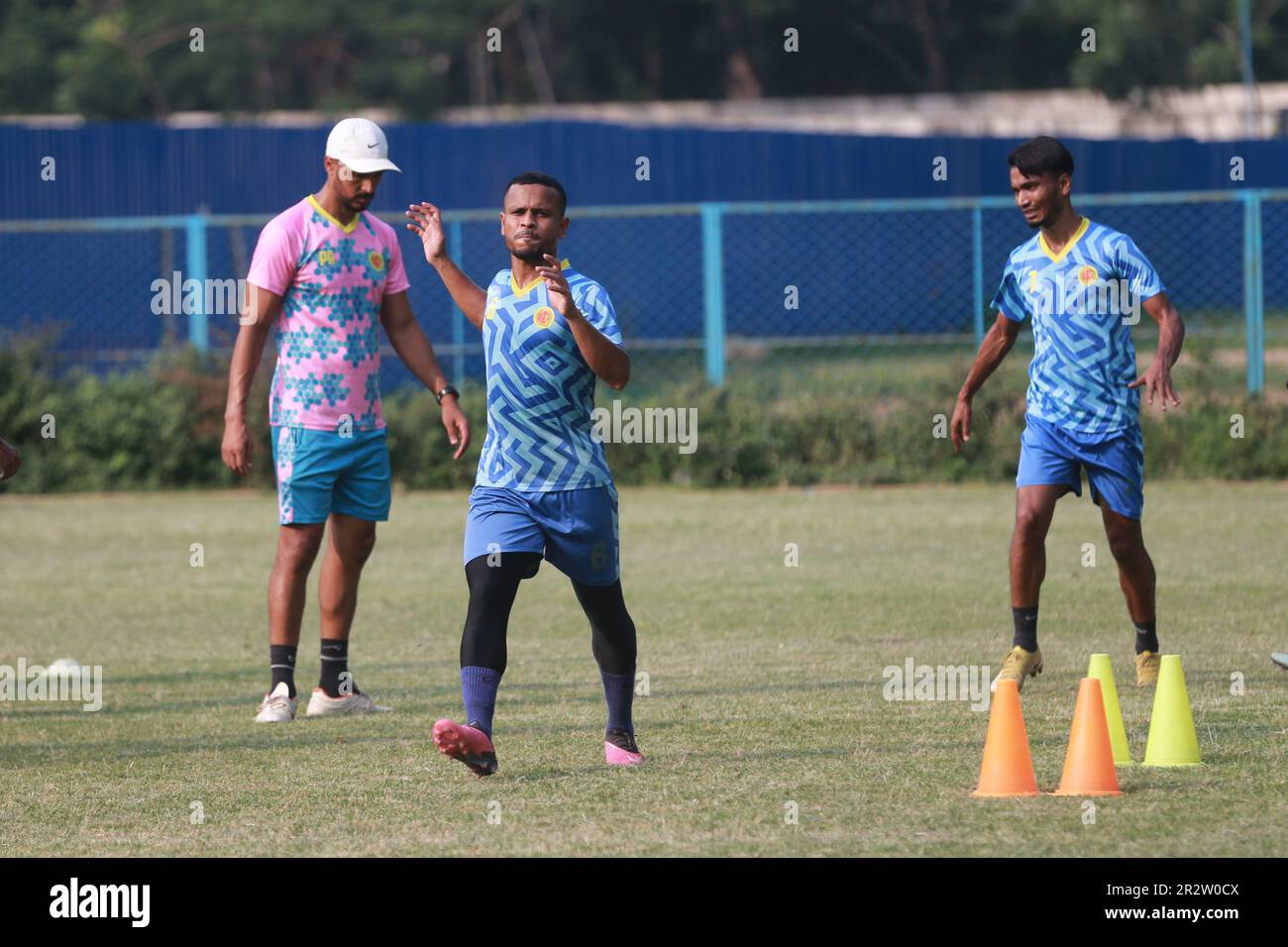 Abahani Ltd. footballers attend parctice session at club ground at ...