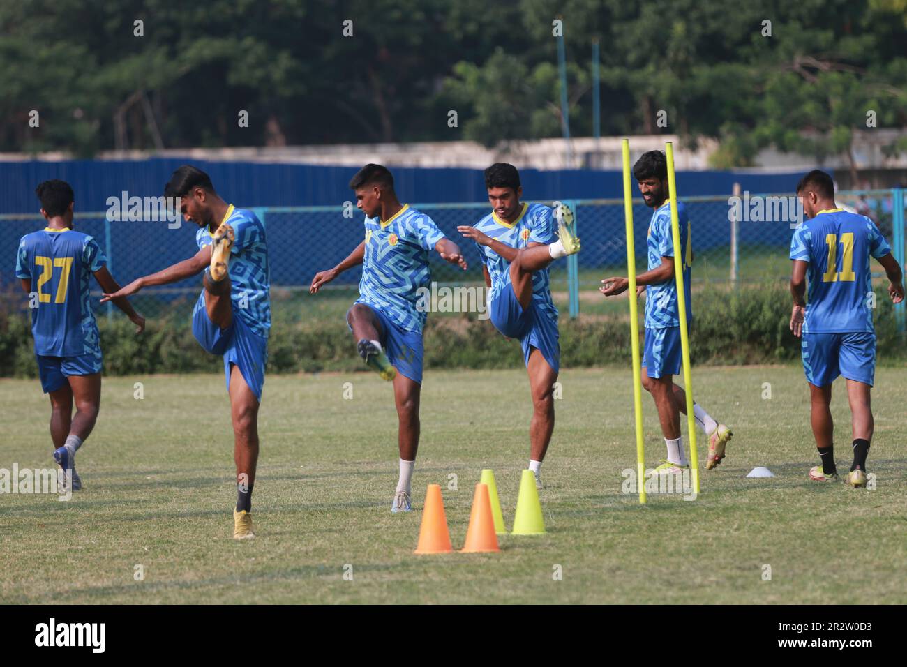 Abahani Ltd. footballers attend parctice session at club ground at ...