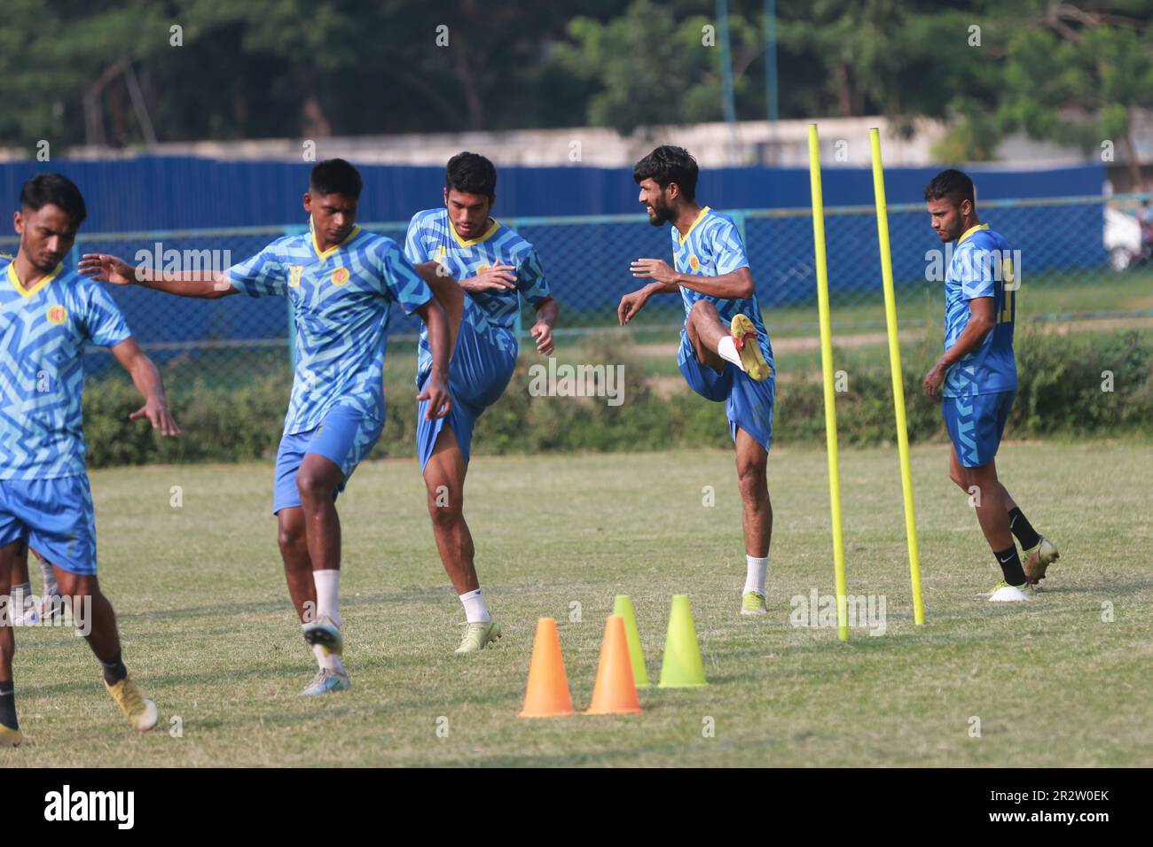 Abahani Ltd. footballers attend parctice session at club ground at ...