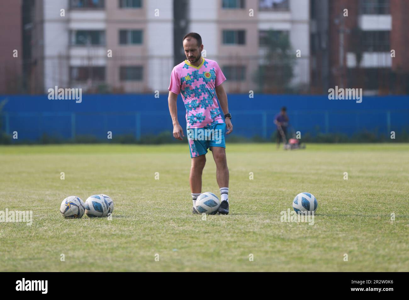 Abahani Ltd. footballers attend parctice session at club ground at ...
