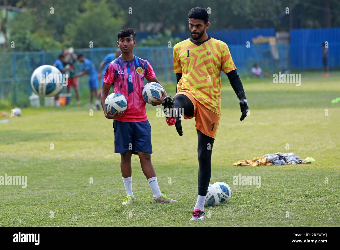 Abahani Ltd. footballers attend parctice session at club ground at ...