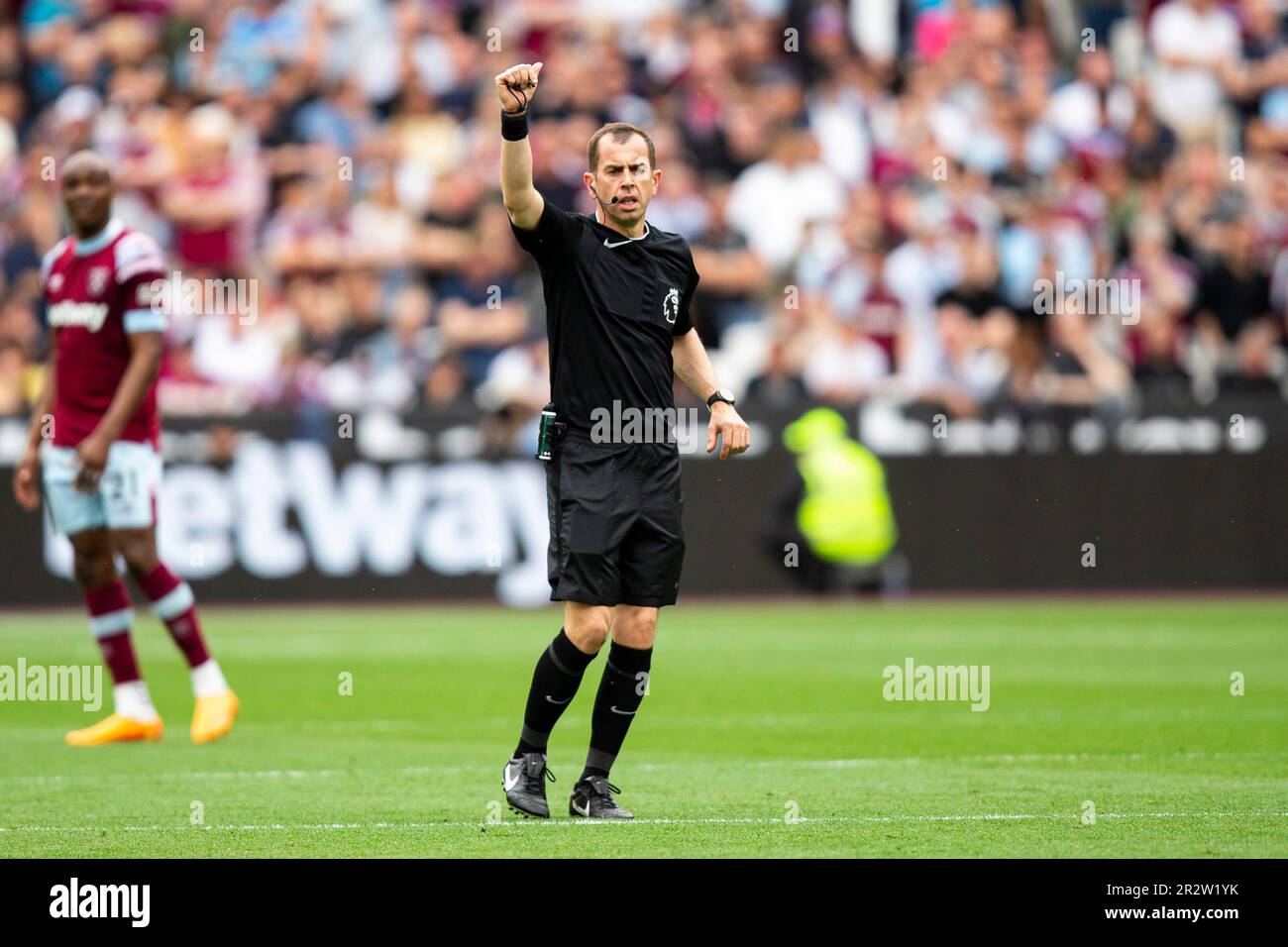 London, UK. 21st May, 2023. Match Official Peter Bankes during the ...
