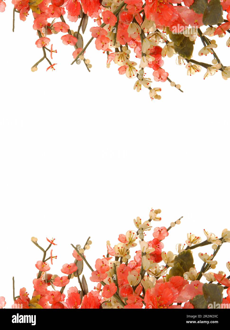 Detail of fine chinese jade cherry blossom Stock Photo - Alamy