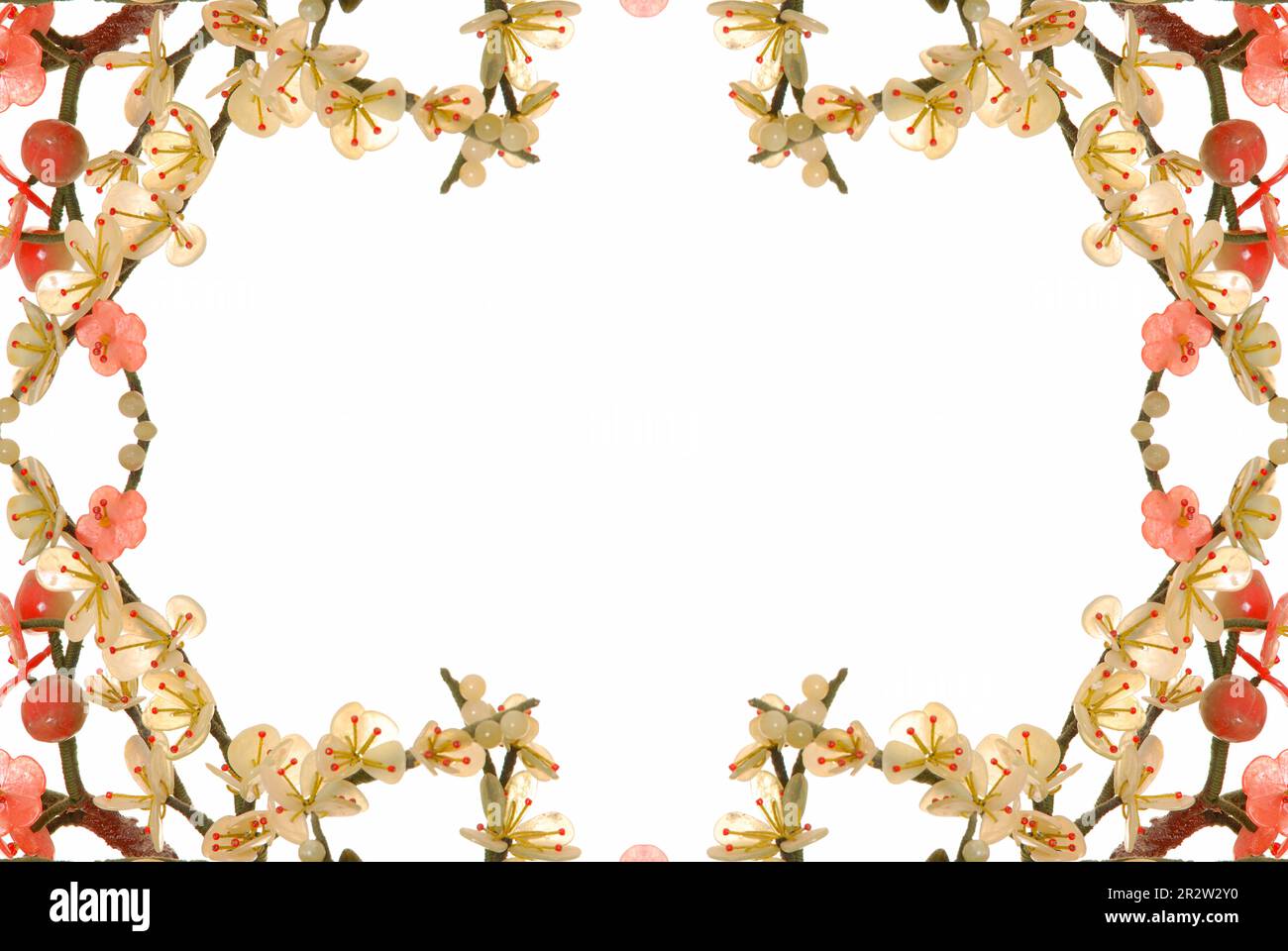 Detail of fine chinese jade cherry blossom Stock Photo - Alamy