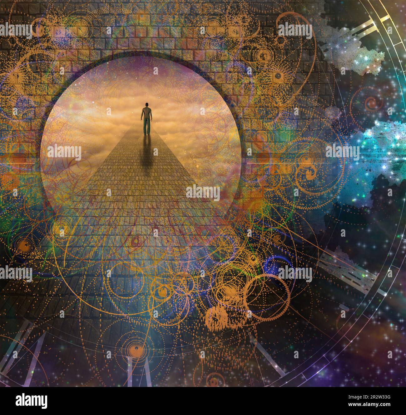 Clock space time doorway hi-res stock photography and images - Alamy