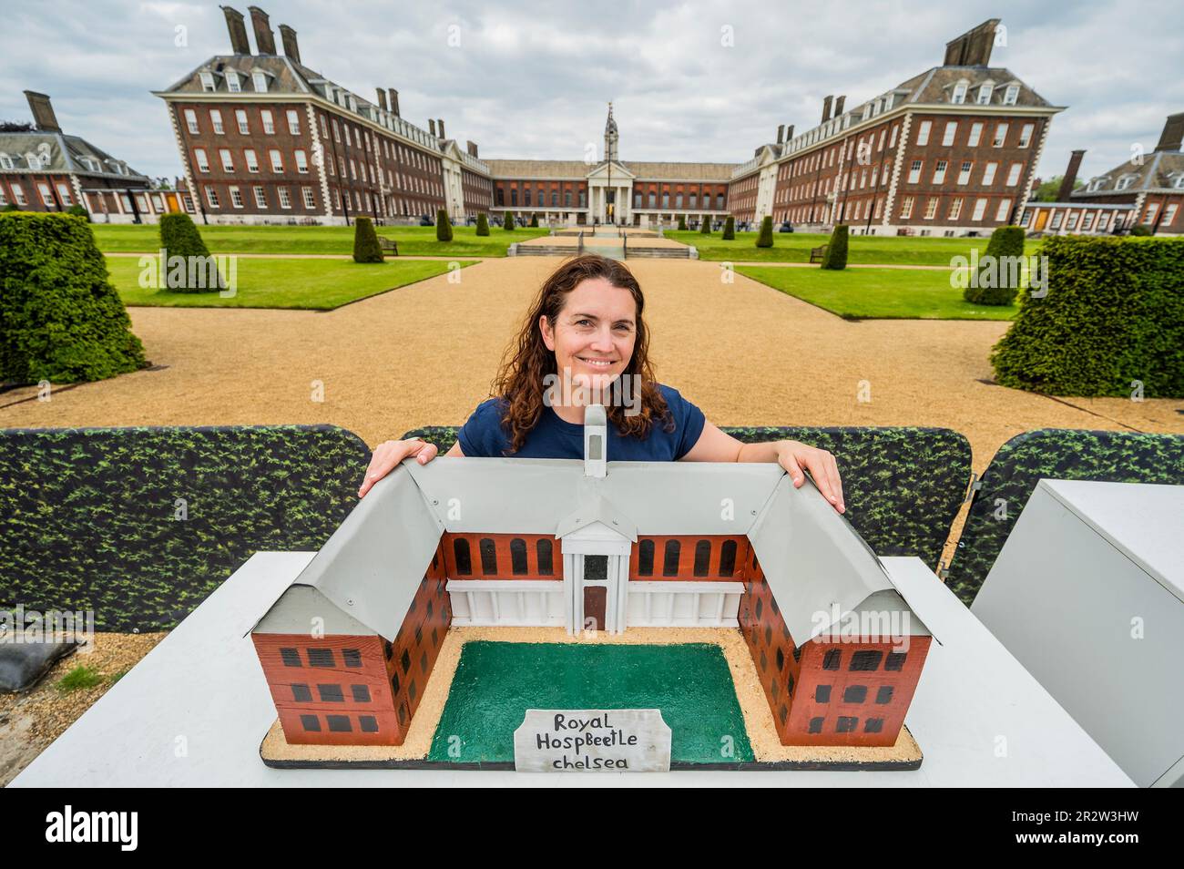 London, UK. 21st May, 2023. An RSPCA staff member shows off the ‘Royal ...