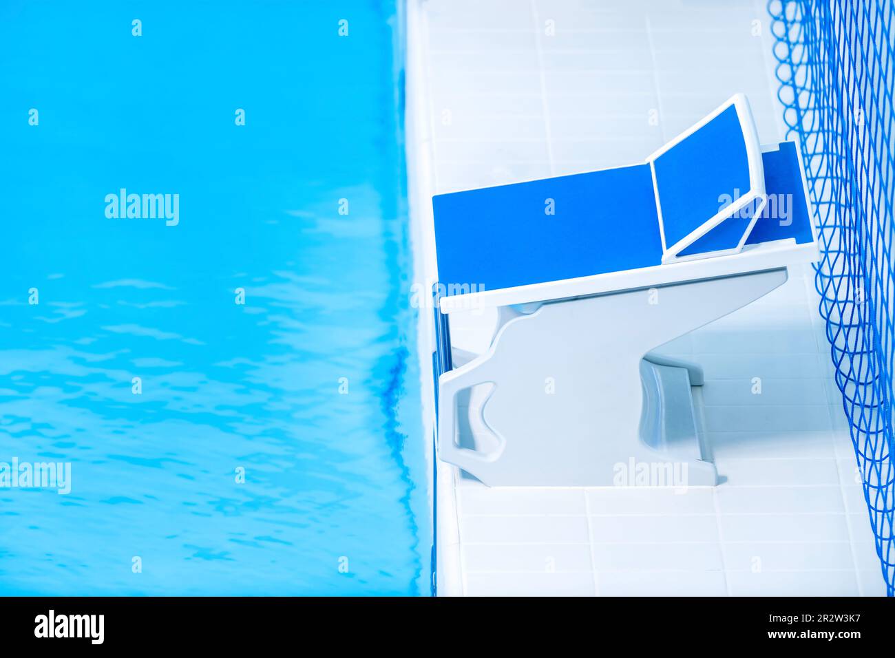 New swimming starting block and platform. Horizontal sport theme poster ...