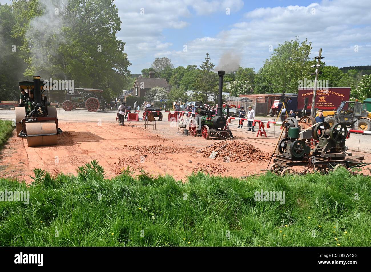Demonstration of road building and how it was done in the early 20th ...