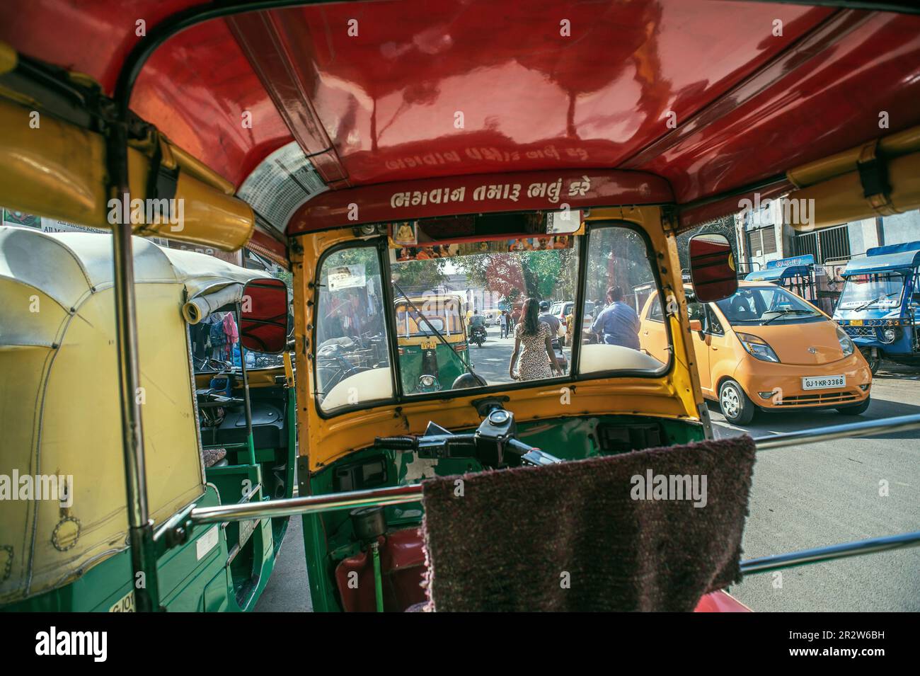 01 17 2017 View from an auto rickshaw on the street inOld Part of ...