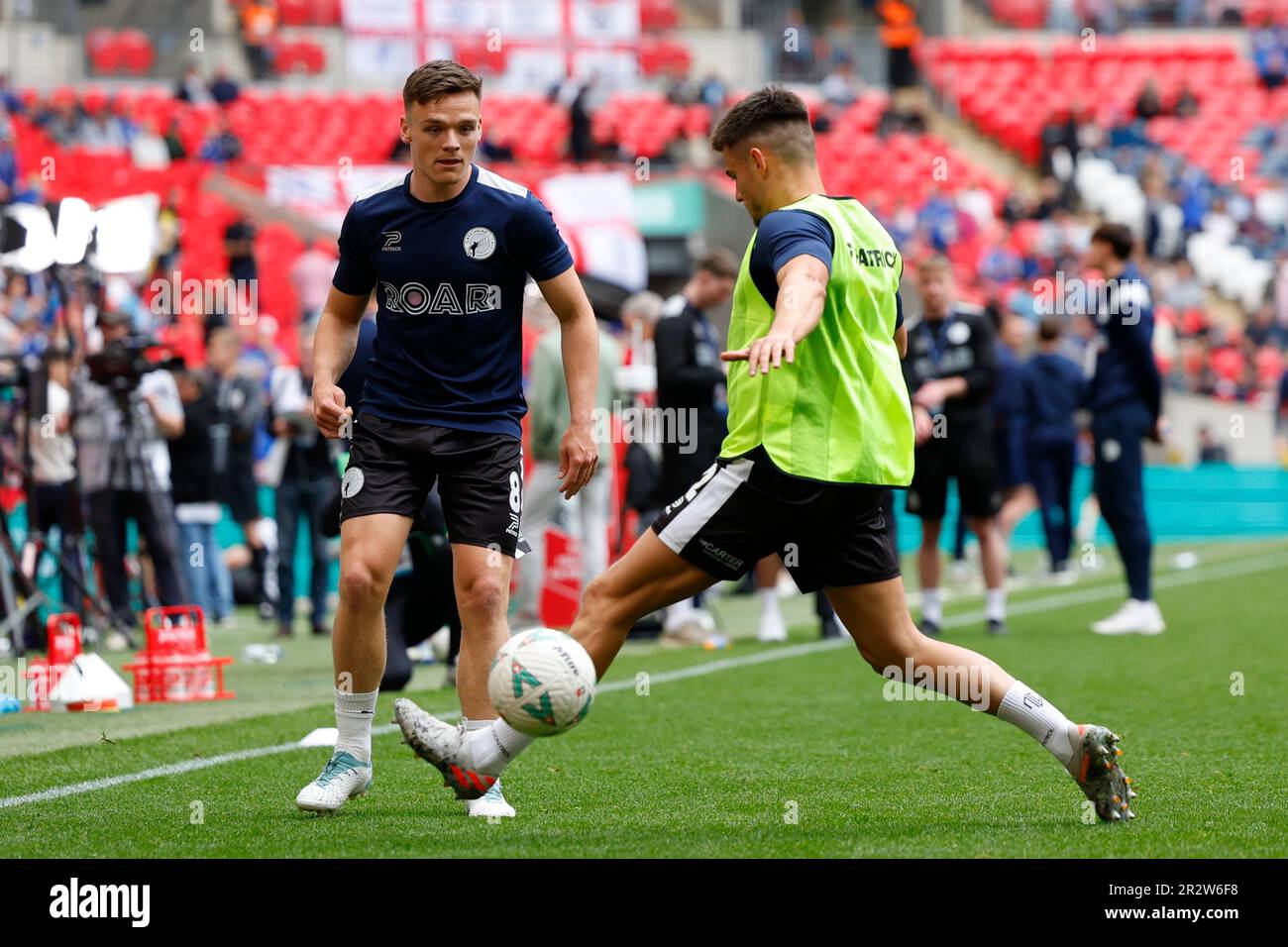 London, UK. 21st May, 2023. Players of Gateshead warm up before the FA ...
