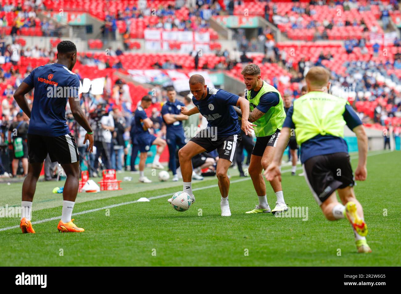 London, UK. 21st May, 2023. Players of Gateshead warm up before the FA ...