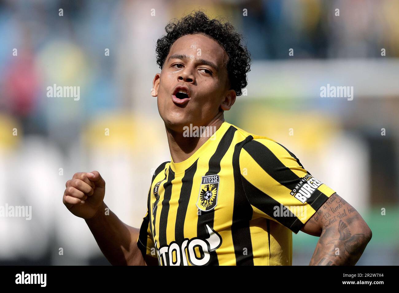 ARNHEM - Million Manhoef of Vitesse celebrates the 5-0 during the Dutch ...