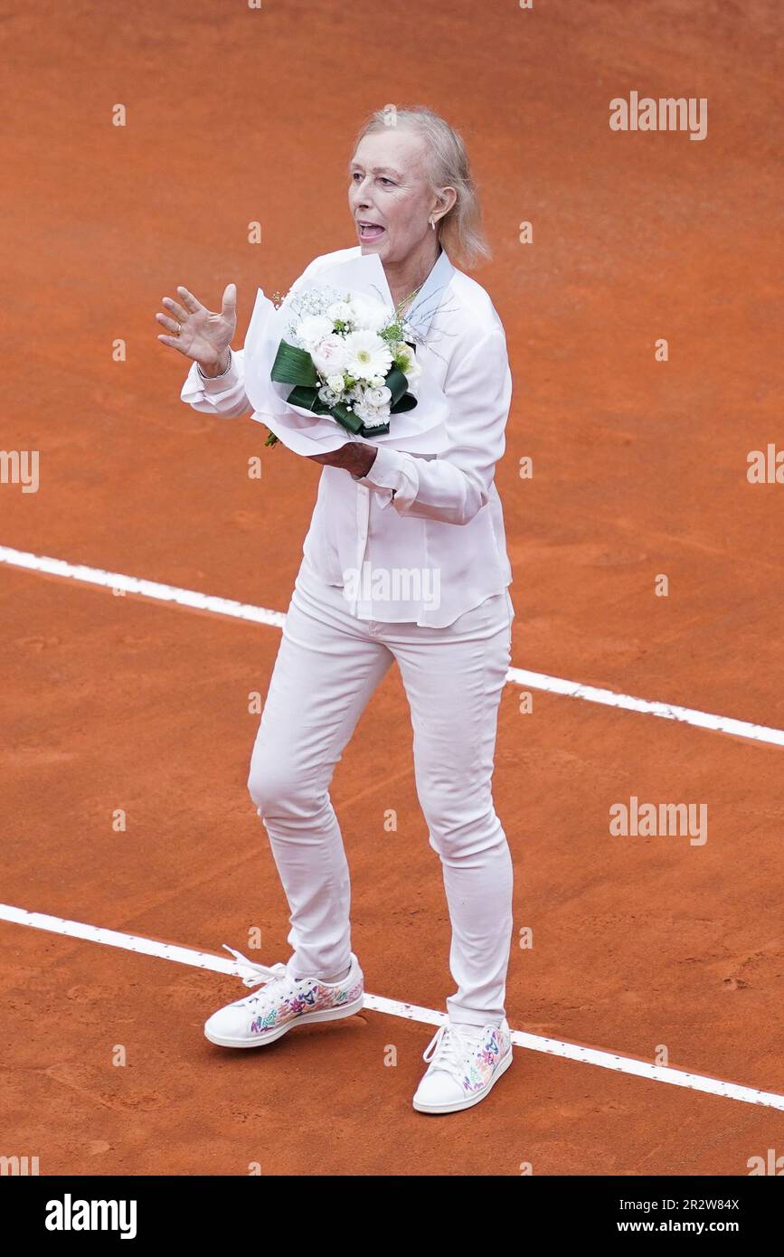 Rome, Italy. 21st May, 2023. Former tennis player Martina Navratilova ...