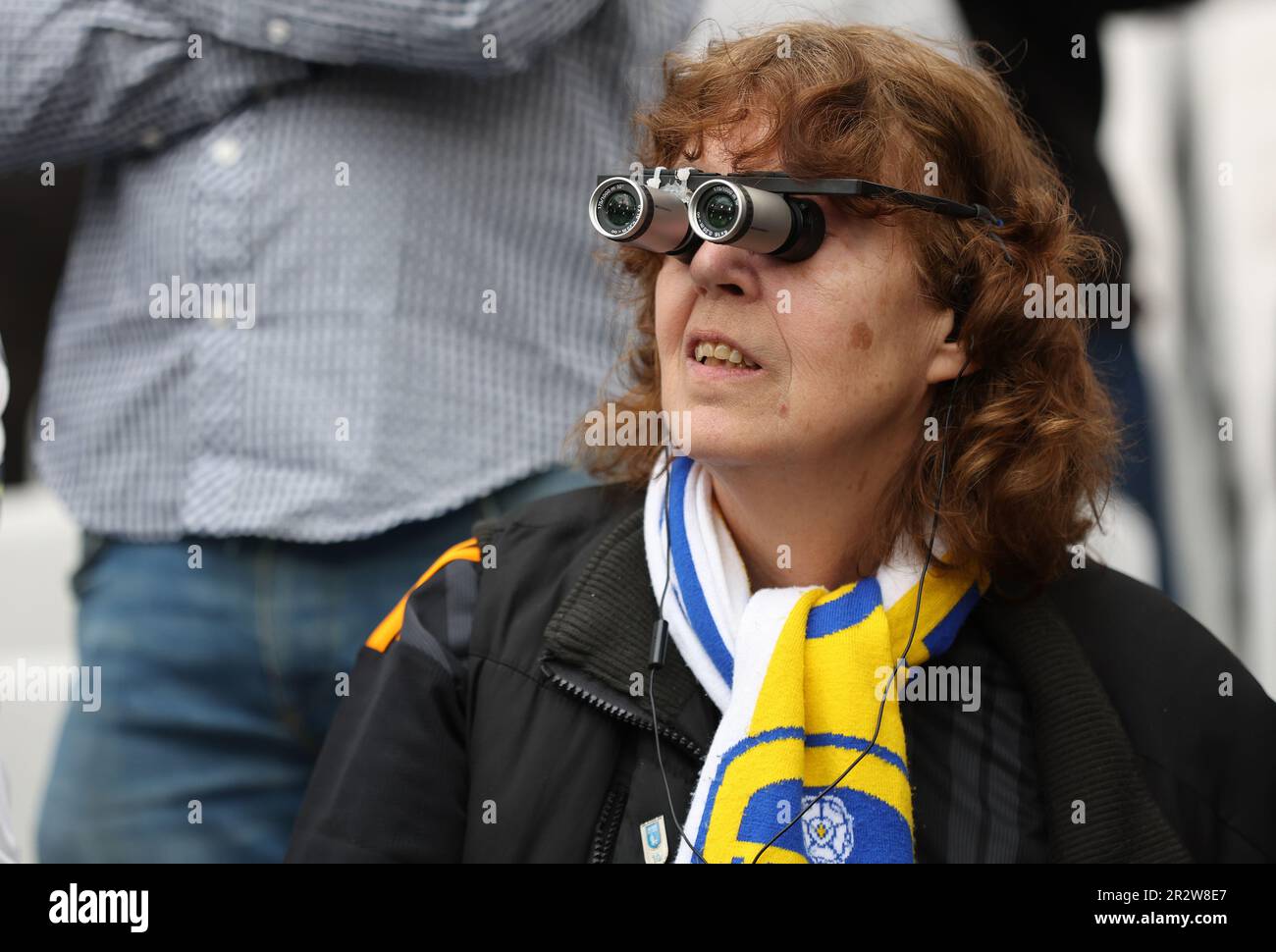 London, UK. 21st May, 2023. A Leeds Untied fans look on though ...