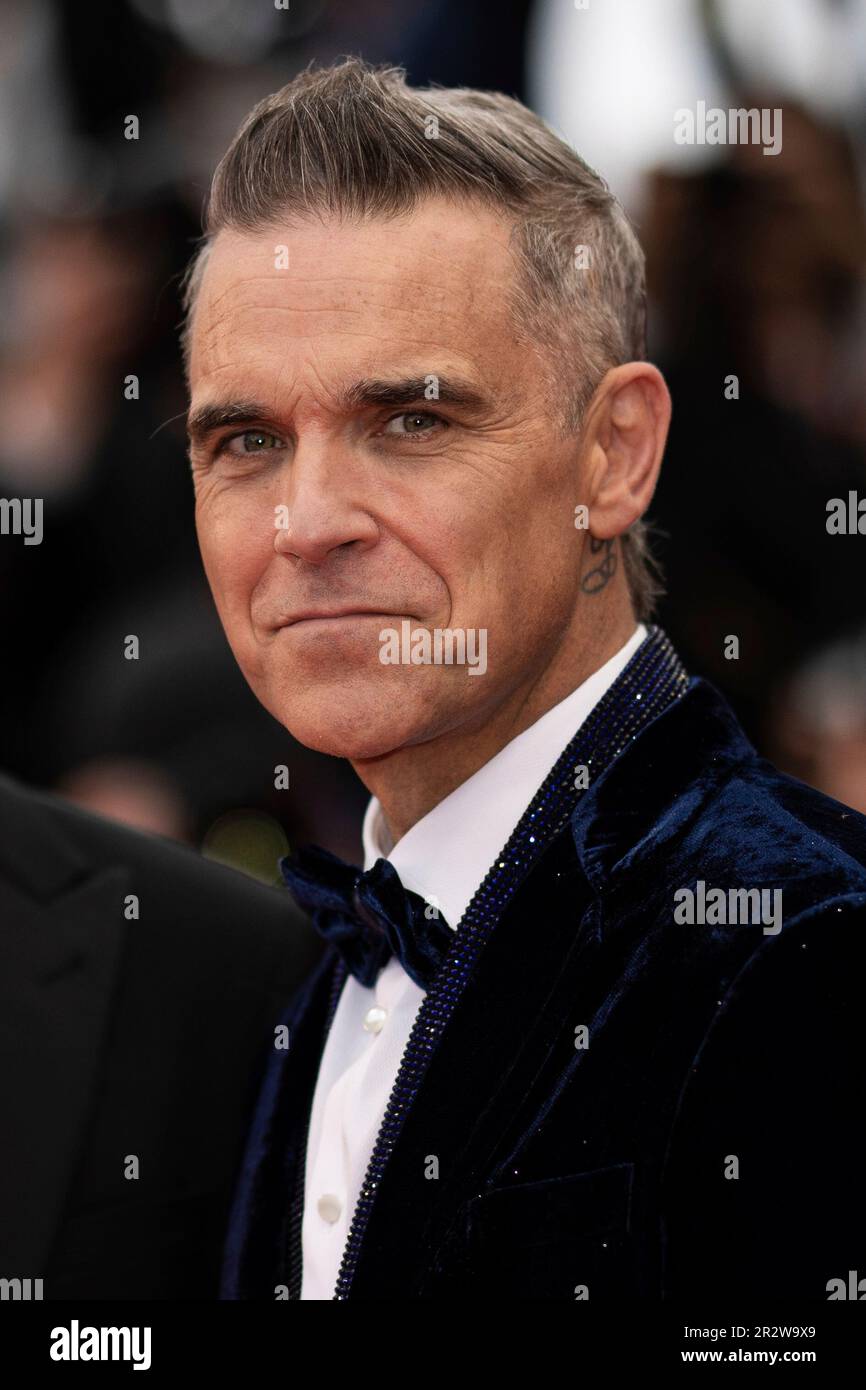 Robbie Williams poses for photographers upon arrival at the premiere of ...