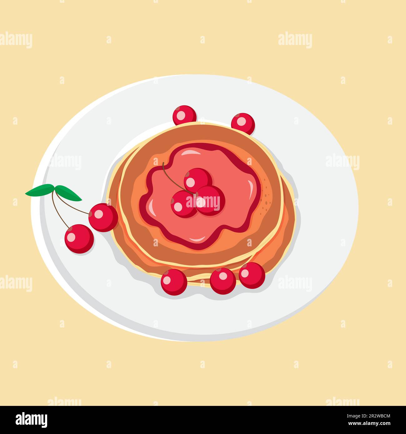 Pancake top view Stock Vector Images - Alamy