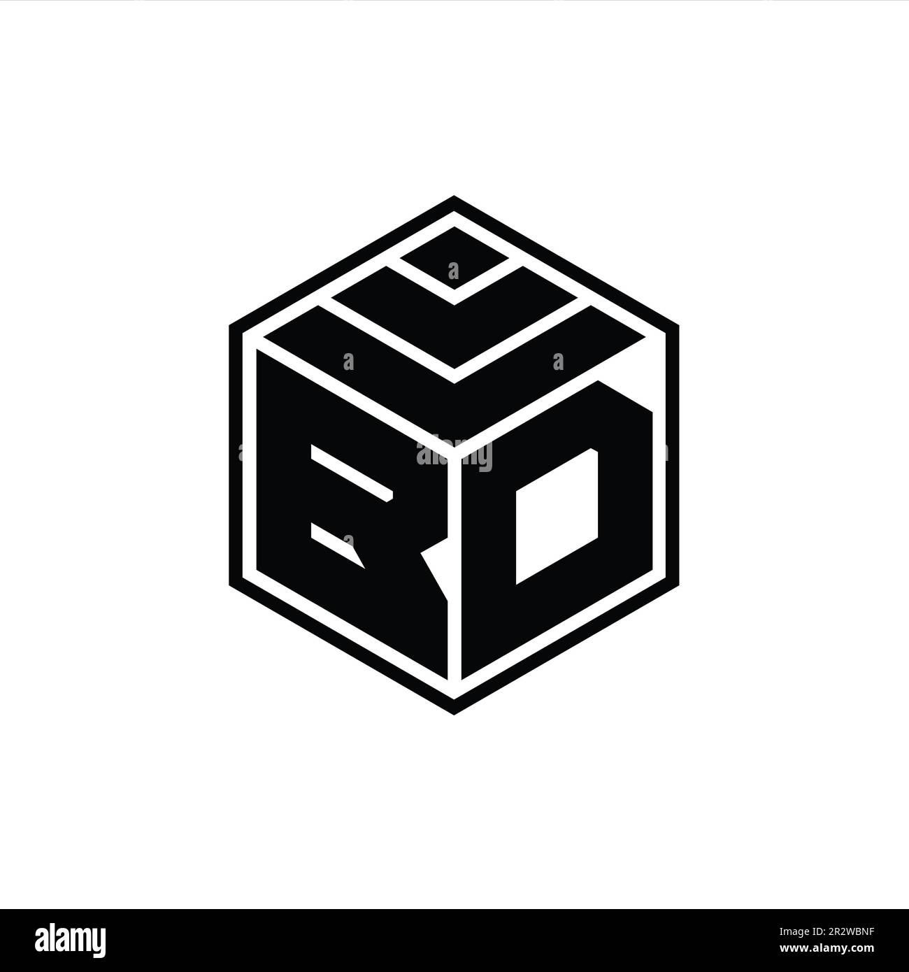 BD Logo monogram with hexagon geometric shape isolated outline design ...