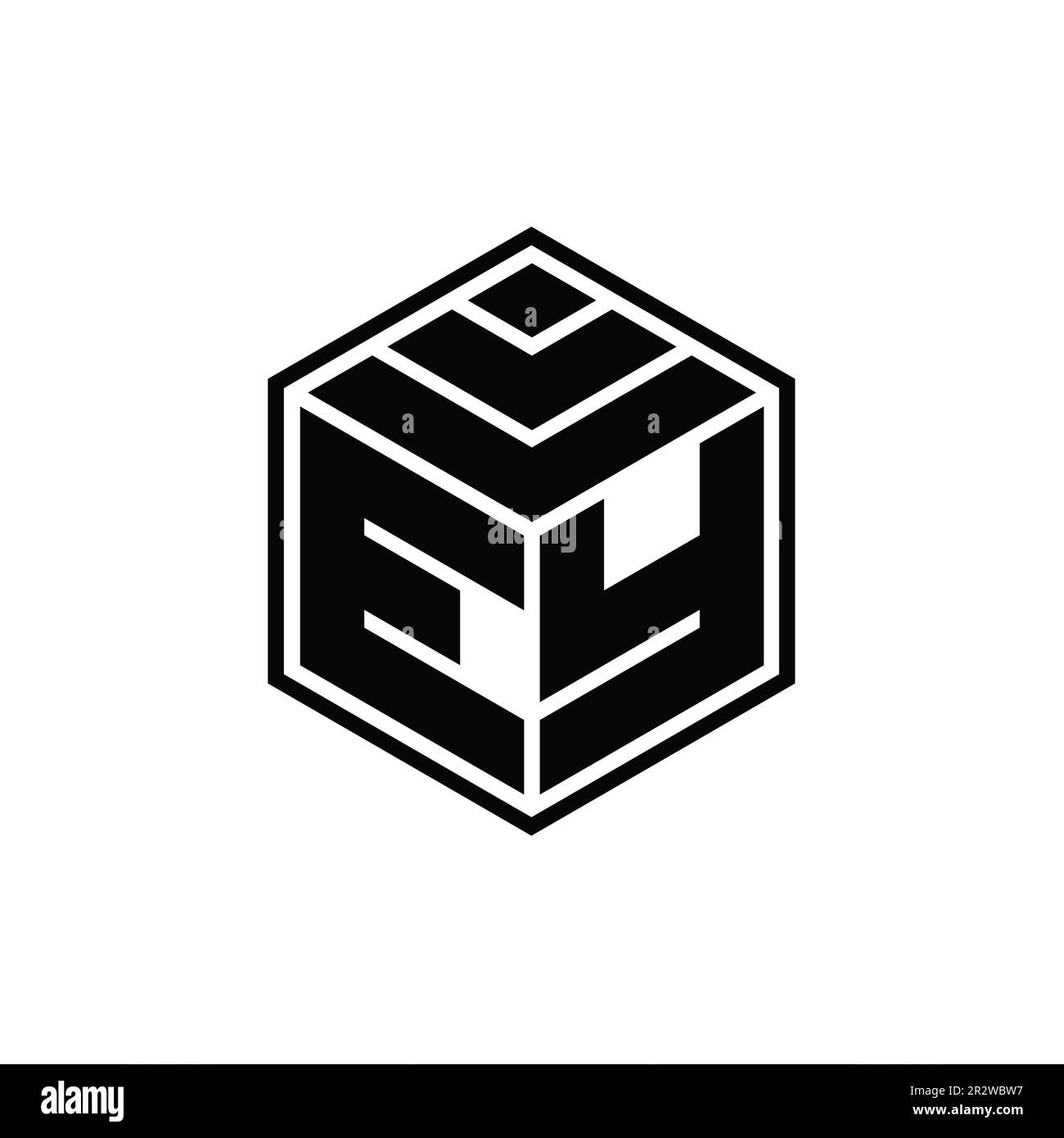EY Logo monogram with hexagon geometric shape isolated outline design ...