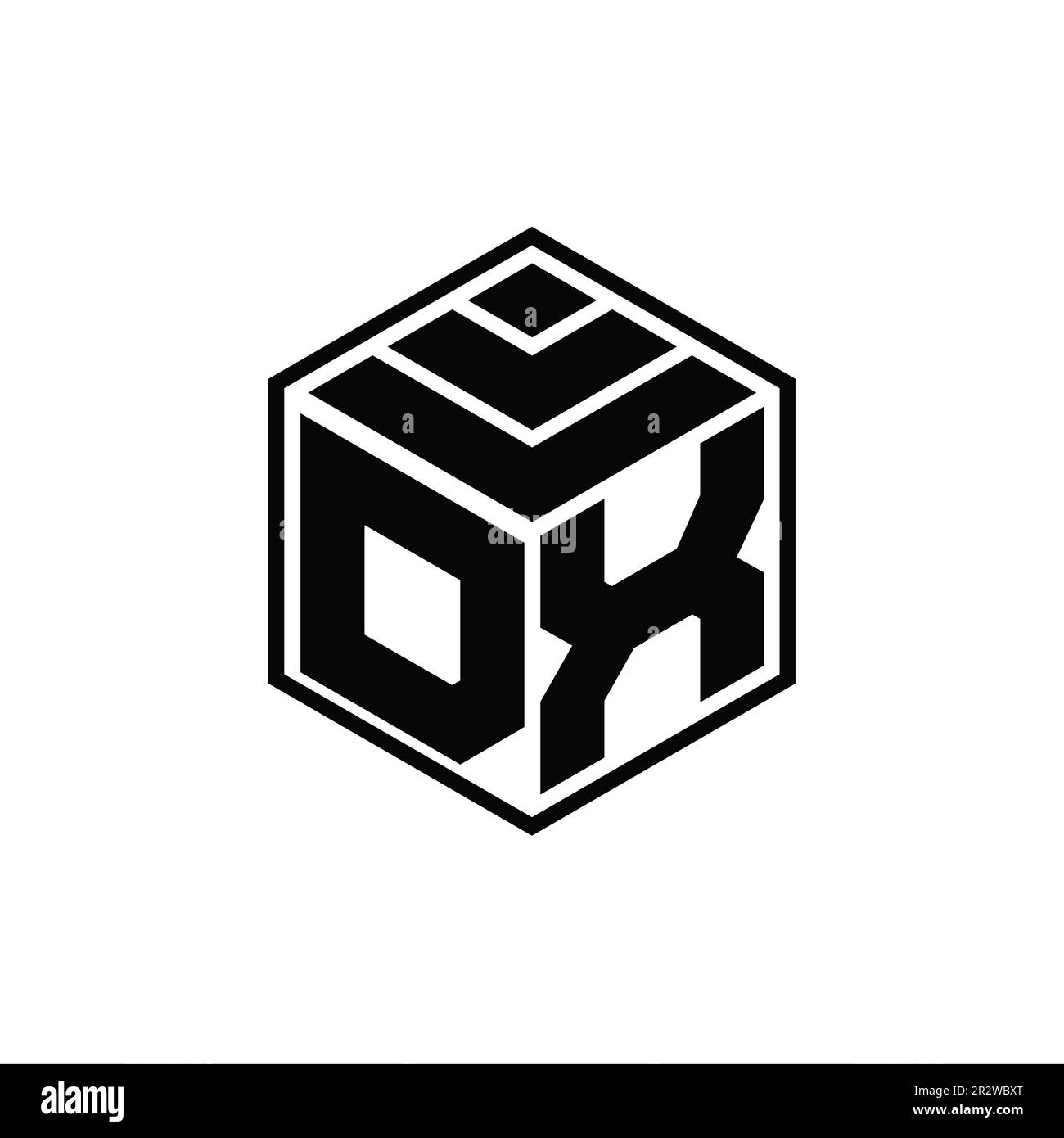 DX Logo monogram with hexagon geometric shape isolated outline design ...