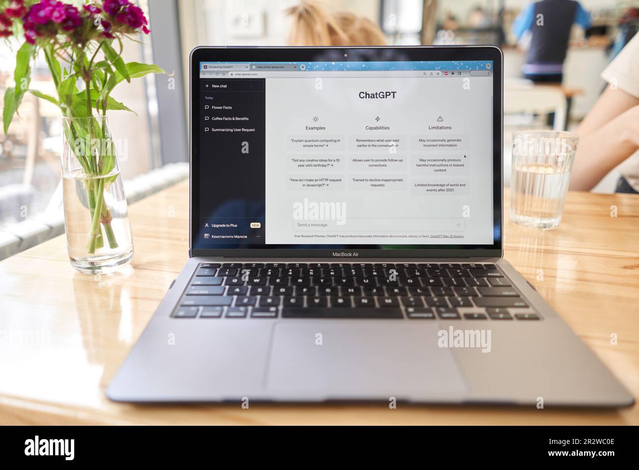 Spain, Barcelona - March 20 2023: ChatGPT chat bot screen seen on ...