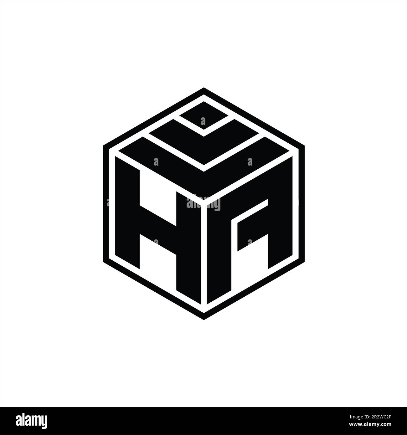 HA Logo monogram with hexagon geometric shape isolated outline design ...