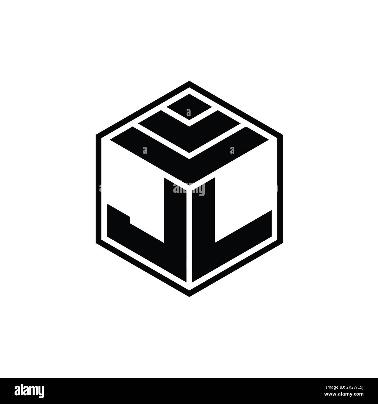 JL Logo monogram with hexagon geometric shape isolated outline design ...