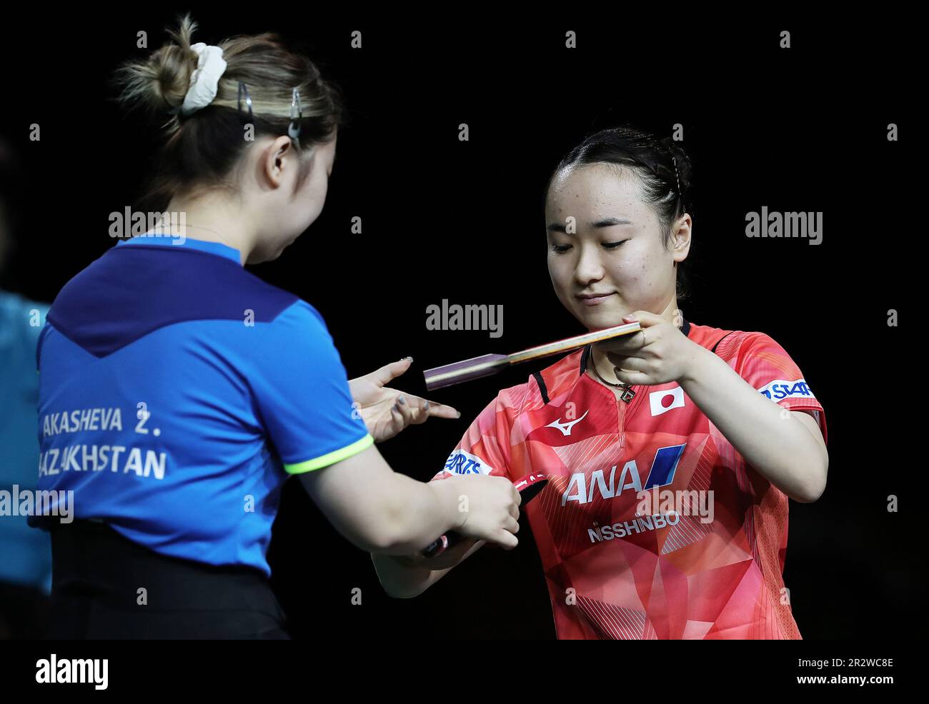 Durban, South Africa. 21st May, 2023. Ito Mima (R) of Japan and Zauresh ...