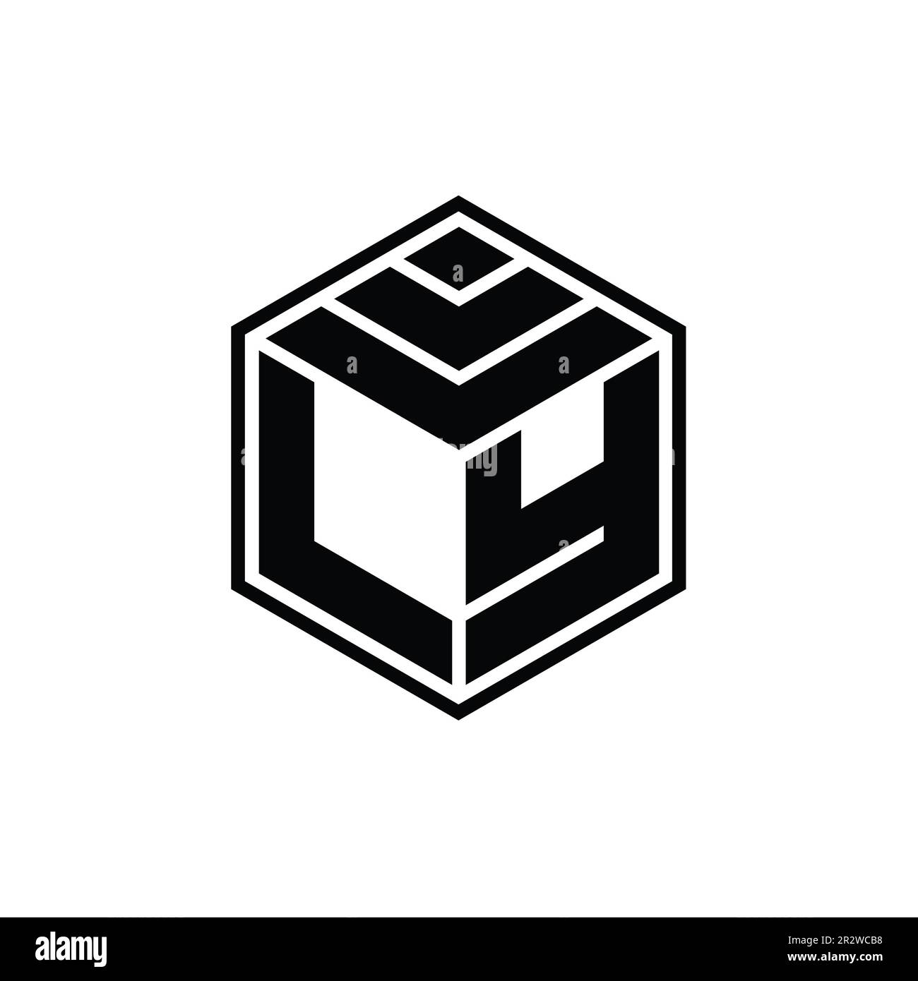 LY Logo monogram with hexagon geometric shape isolated outline design template Stock Photo - Alamy