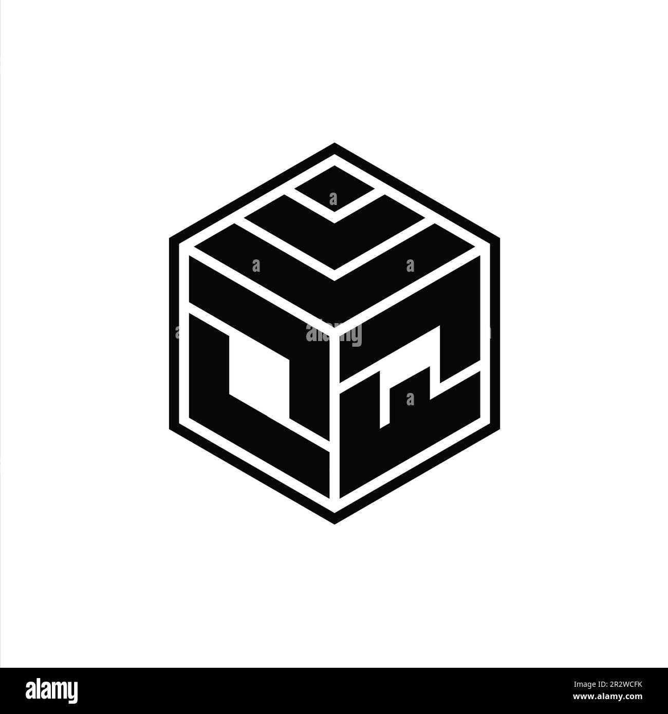 OQ Logo monogram with hexagon geometric shape isolated outline design ...