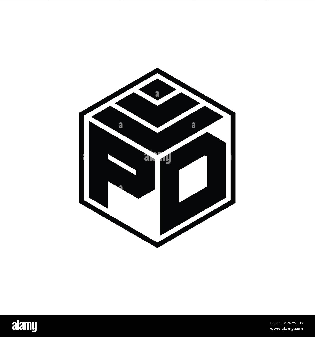 PD Logo monogram with hexagon geometric shape isolated outline design ...
