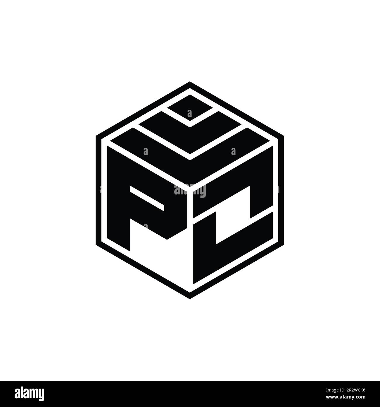 PO Logo monogram with hexagon geometric shape isolated outline design template Stock Photo - Alamy
