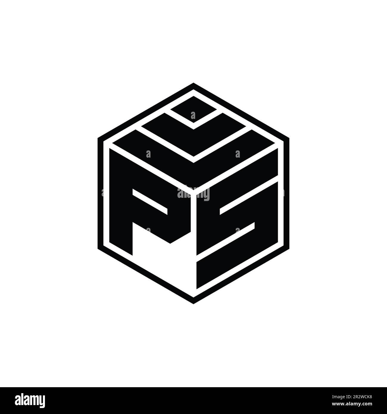 PS Logo monogram with hexagon geometric shape isolated outline design template Stock Photo - Alamy