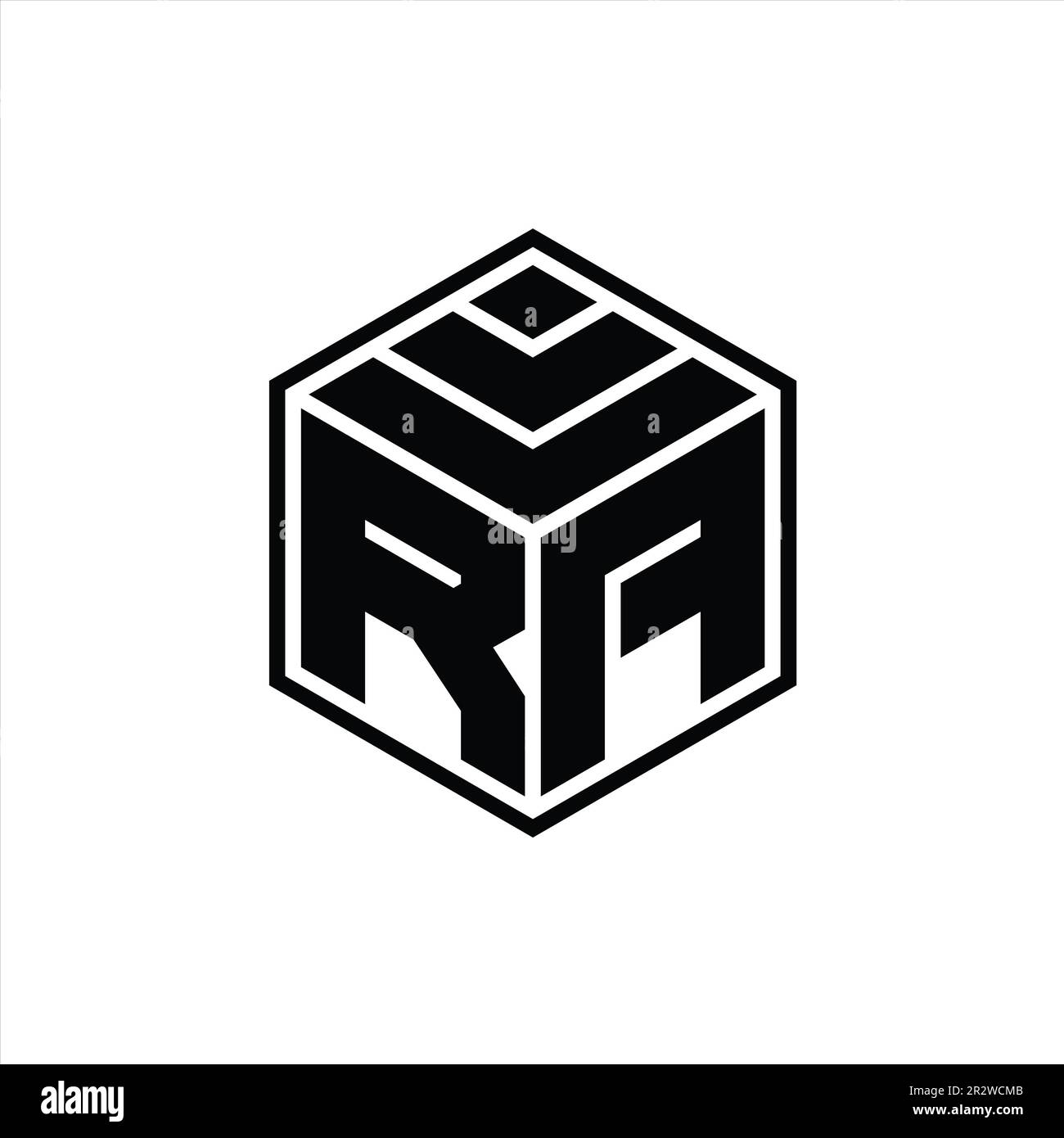 RA Logo monogram with hexagon geometric shape isolated outline design ...