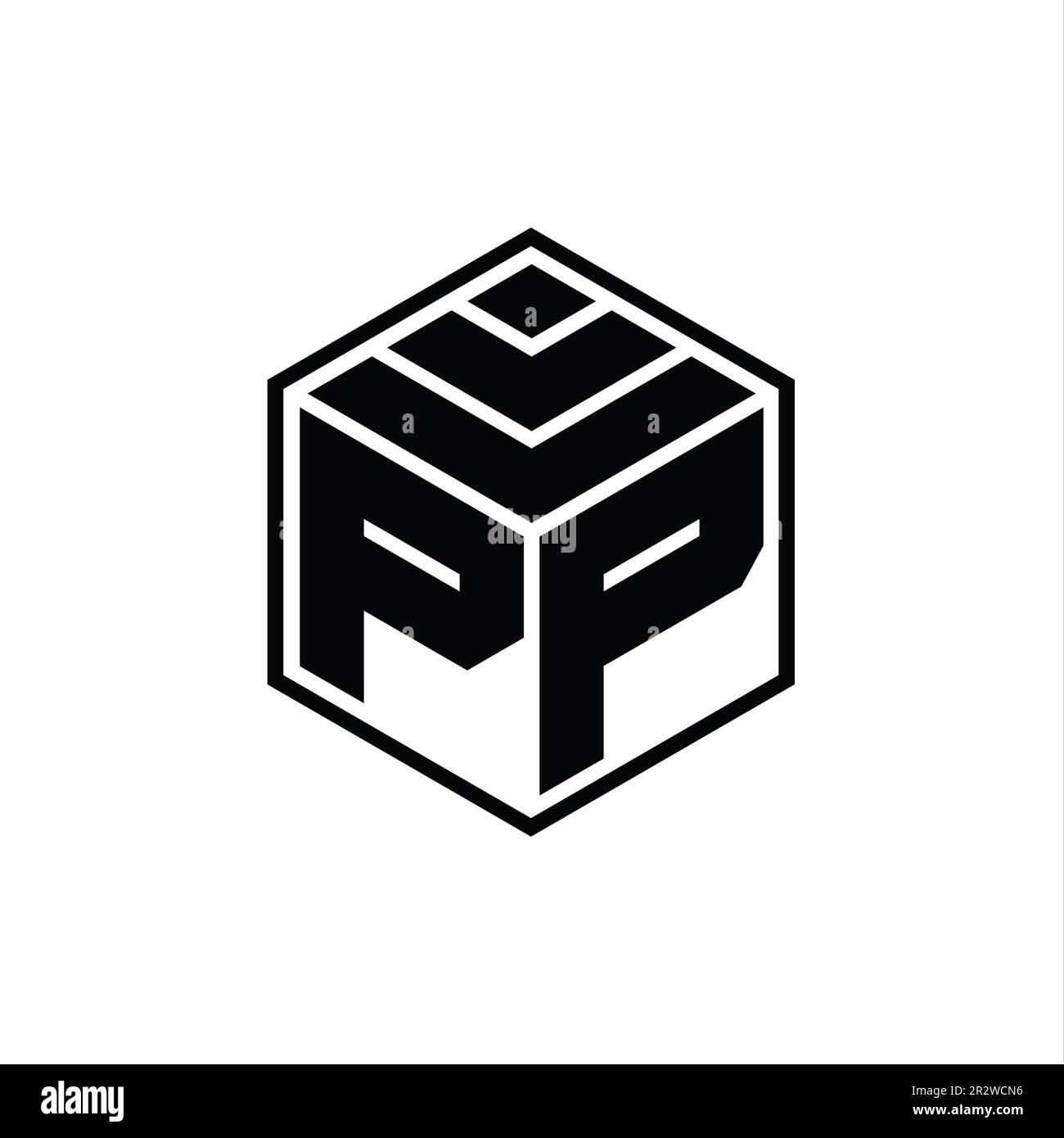 PP Logo monogram with hexagon geometric shape isolated outline design ...