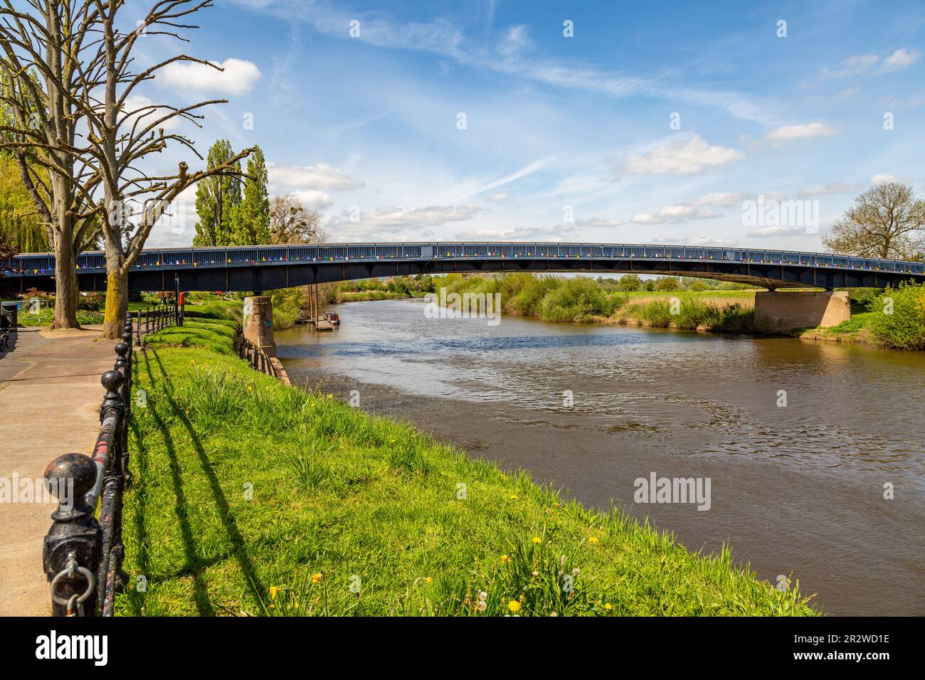 Scenic riverside landscape in Upton on Severn, Worcestershire, UK Stock ...