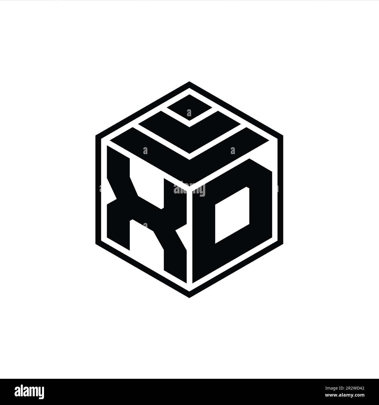 XD Logo monogram with hexagon geometric shape isolated outline design ...