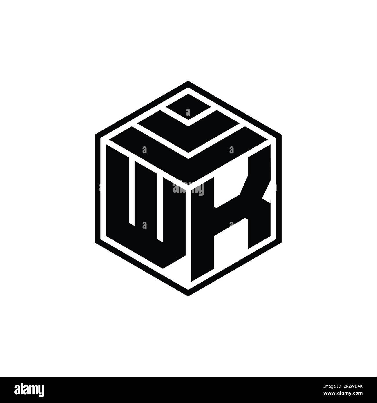 WK Logo monogram with hexagon geometric shape isolated outline design ... WK Logo monogram with hexagon geometric shape isolated outline design ...