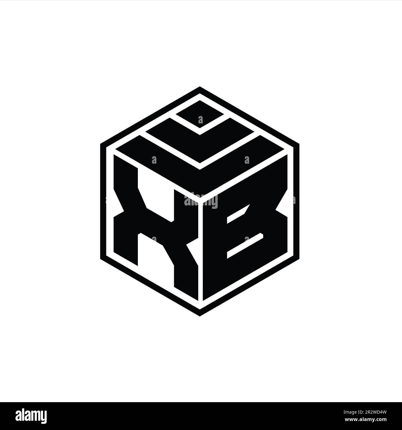 XB Logo monogram with hexagon geometric shape isolated outline design template Stock Photo - Alamy