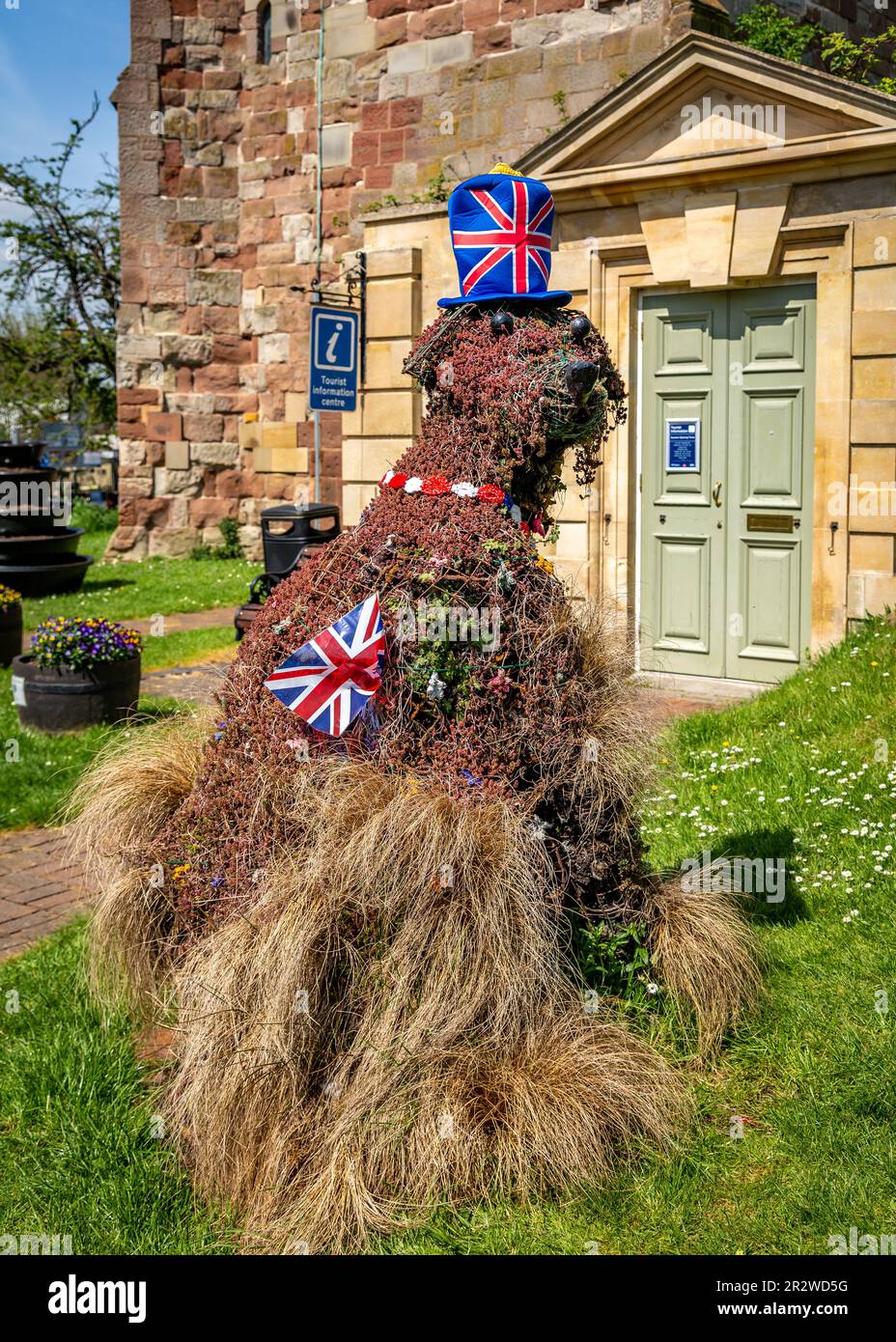 Garden at Upton Heritage Centre decorated for King Charles coronation ...