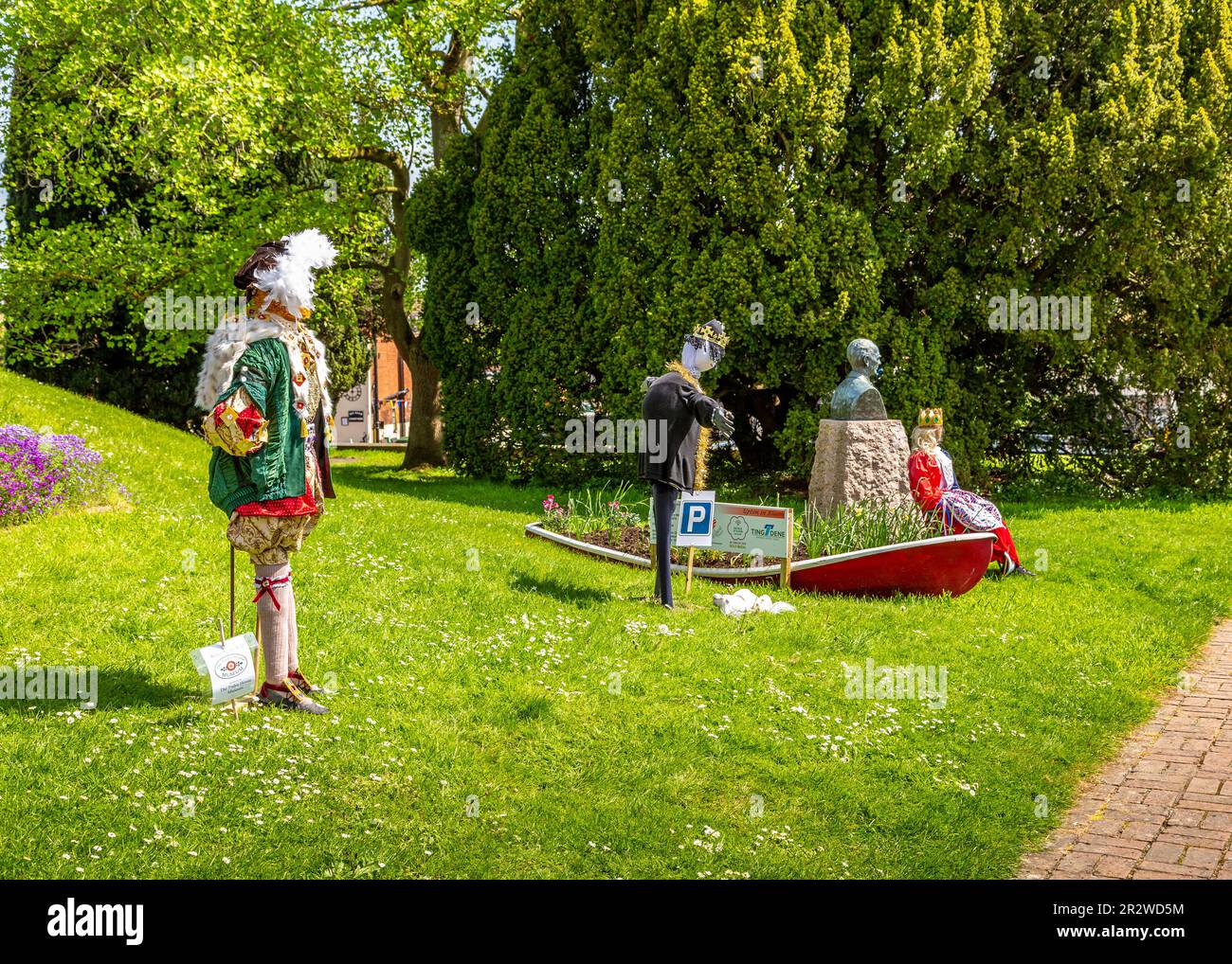 Garden at Upton Heritage Centre decorated for King Charles coronation ...