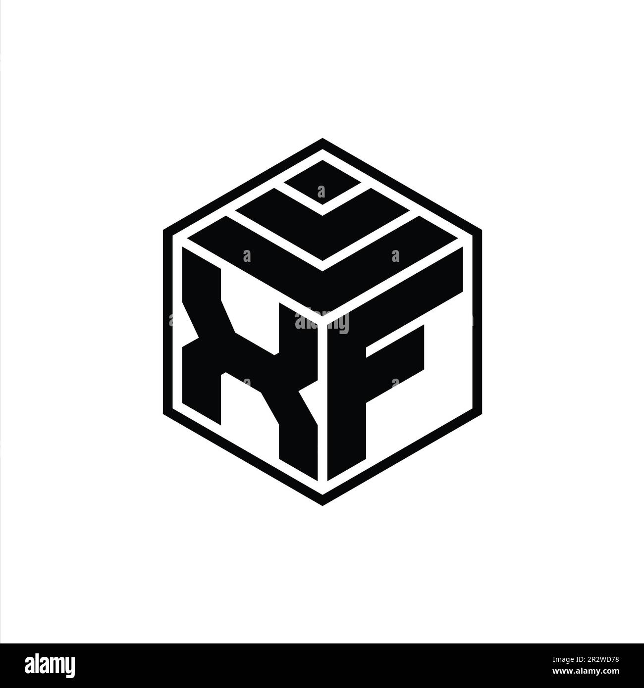 XF Logo monogram with hexagon geometric shape isolated outline design ...