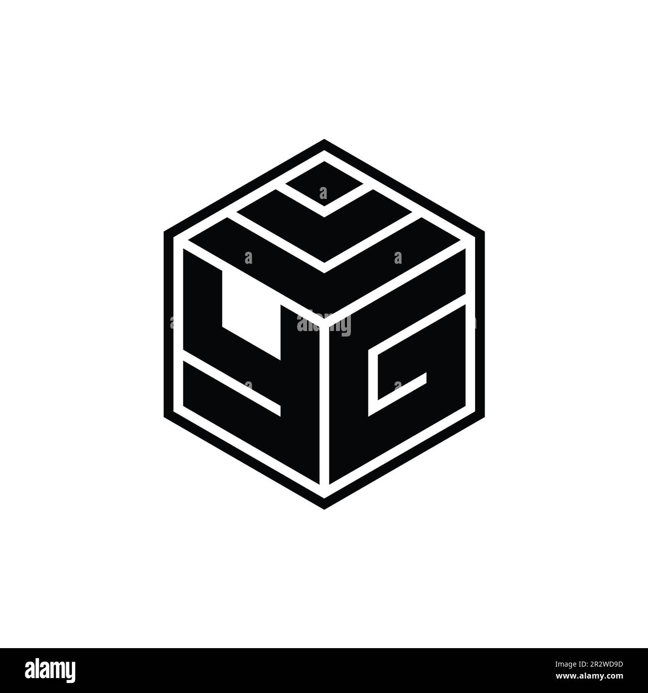YG Logo monogram with hexagon geometric shape isolated outline design ...