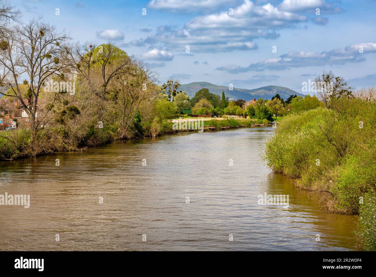 Scenic riverside landscape in Upton on Severn, Worcestershire, UK Stock ...