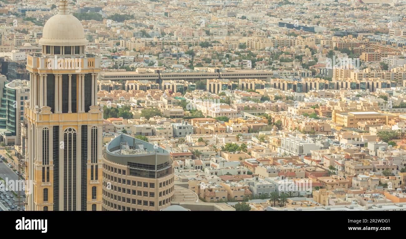 Aerial panorama of residential district of Riyadh city, Al Riyadh ...