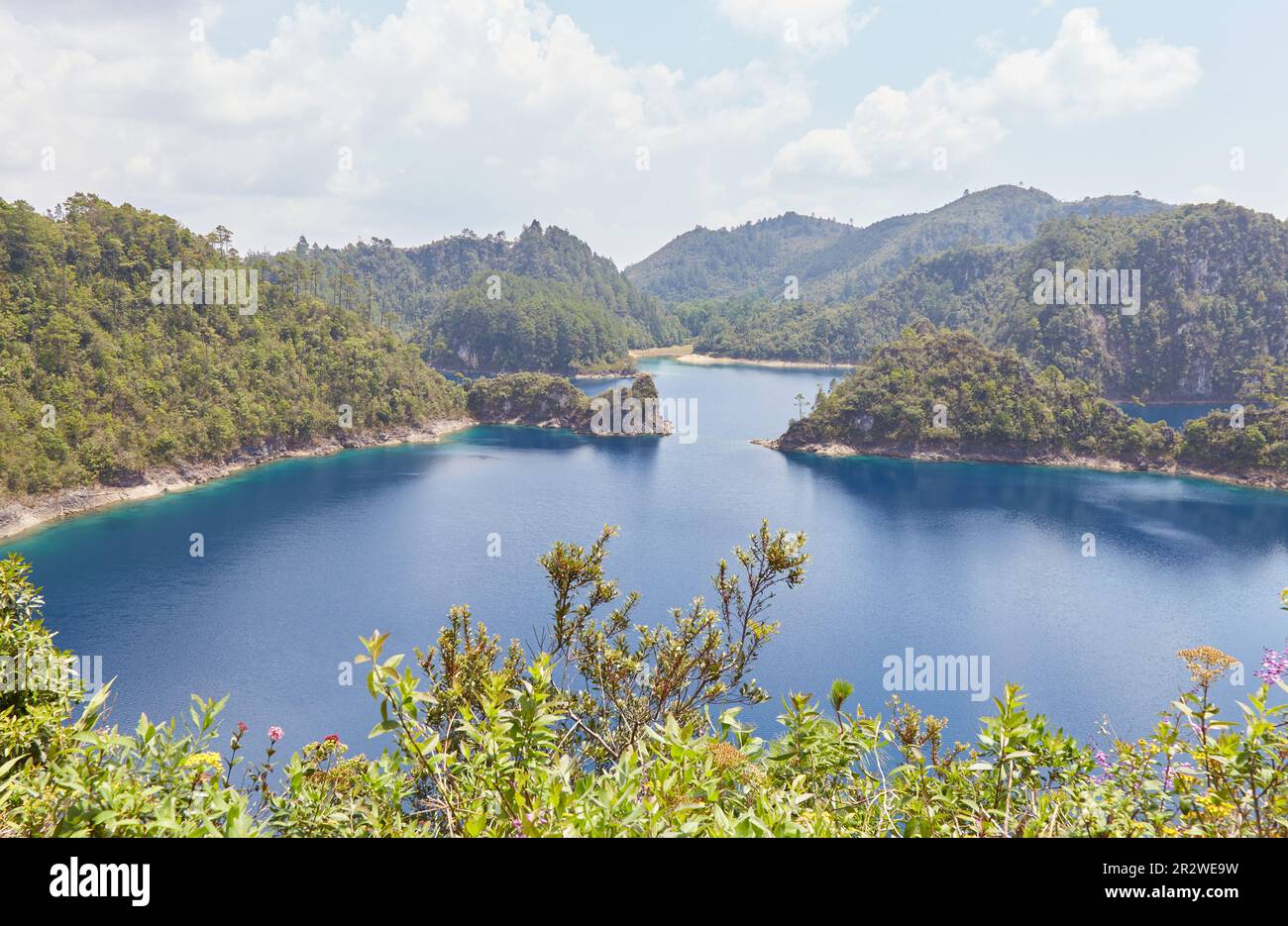 The stunning deep blue lakes of Montebello Lakes National Park in ...