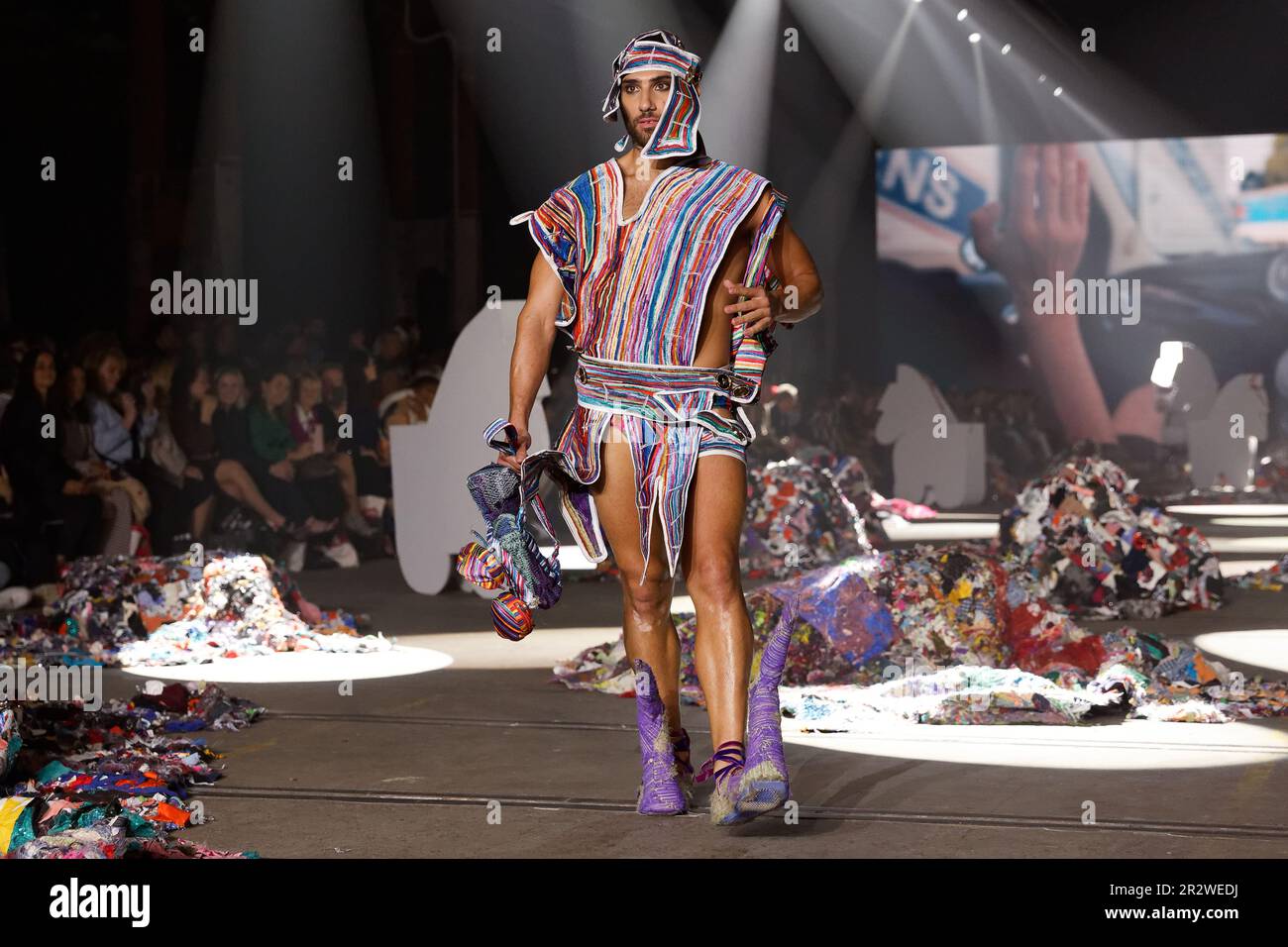 A model walks the runway during the IORDANES SPYRIDON GOGOS show during ...