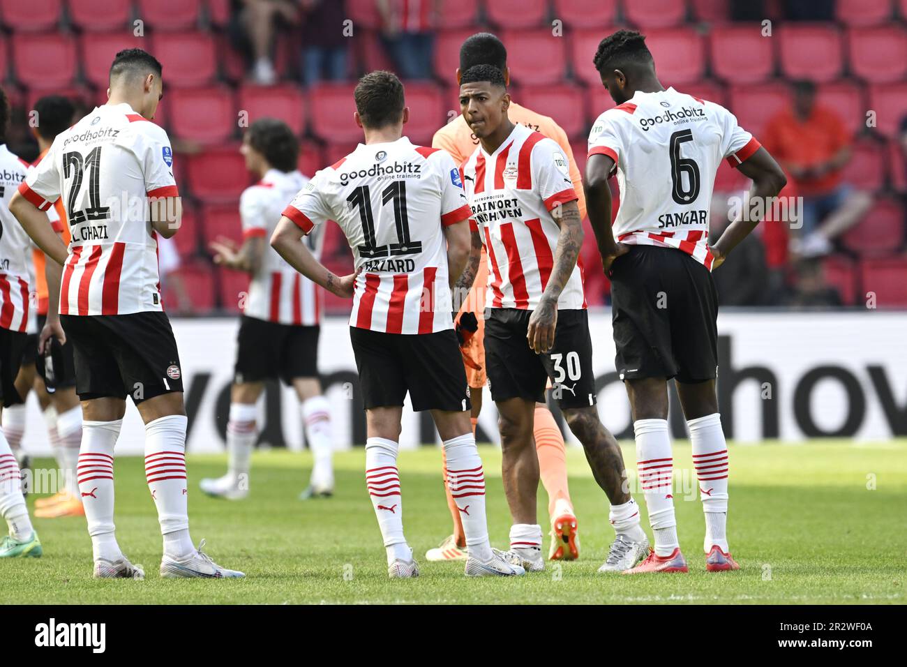 EINDHOVEN - Patrick van Aanholt, Thorgan Hazard, Ibrahim Sangare of PSV ...